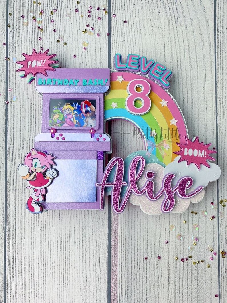 Video Game Cake Topper Girl Arcade Game Girl Gamer Video - Etsy