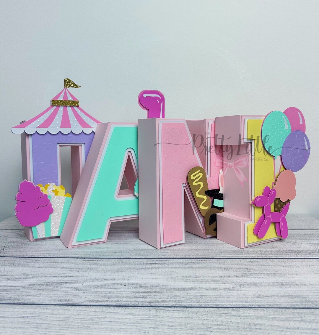 Carnival 3D Letters | Circus 3D Letters | Circus Birthday Carnival ...