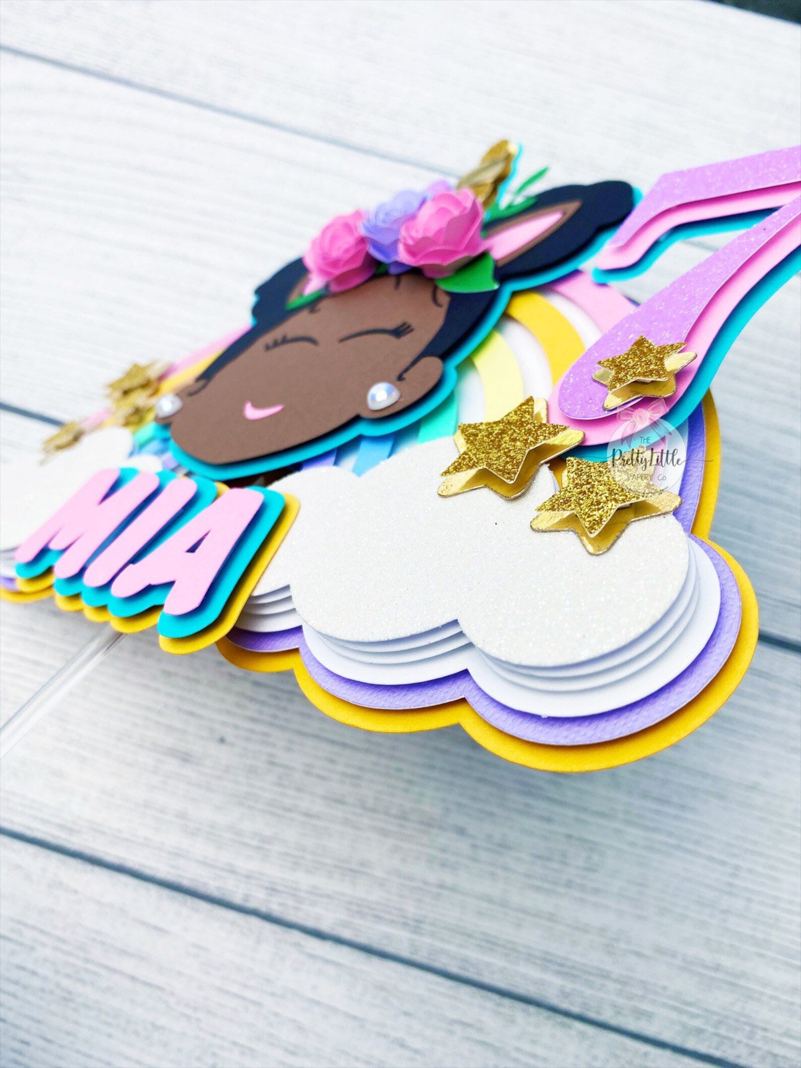 Afro Puff Girl Unicorn Cake Topper | Two-nicorn Birthday | Unicorn ...