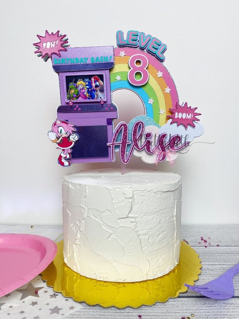 Video Game Cake Topper Girl Arcade Game Girl Gamer Video - Etsy