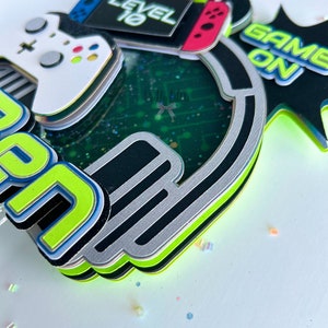 Gamer Cake Topper Video Game Birthday Cake Topper Level up Gaming ...