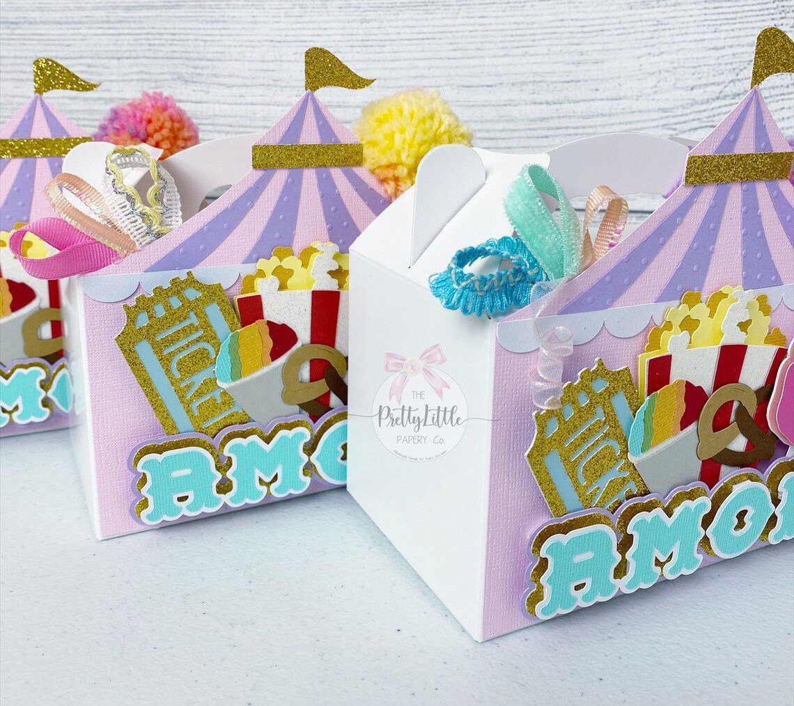Carnival Treat Boxes Custom Gable Boxes Circus Goodie - Etsy