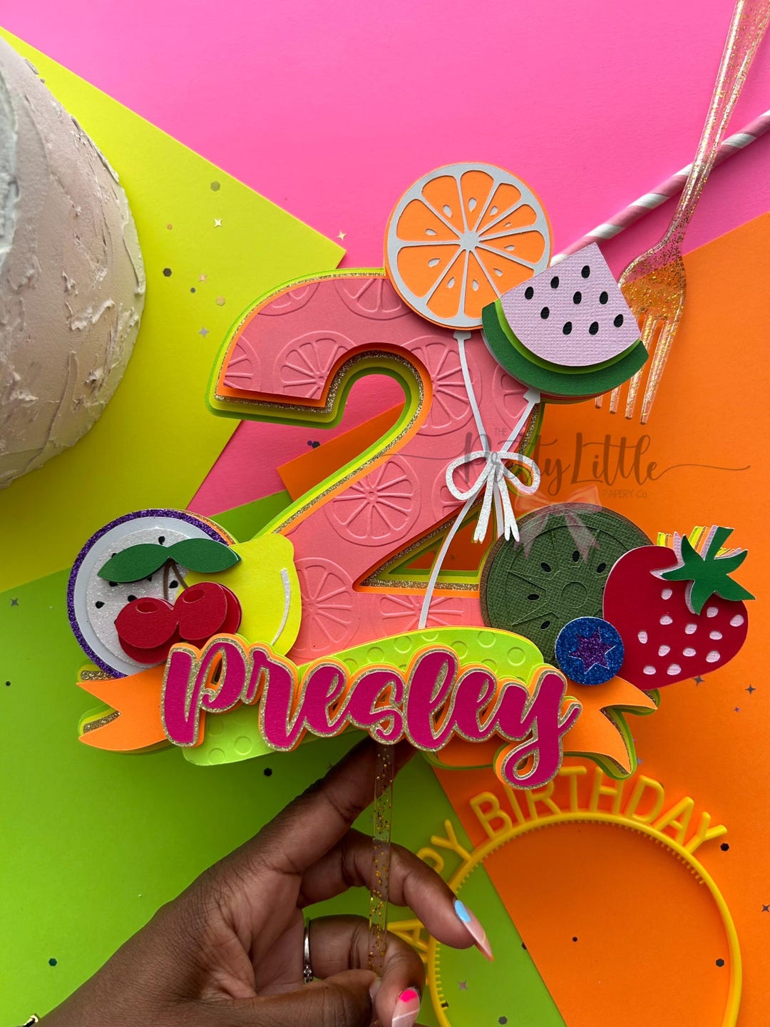 Tutti Frutti Cake Topper | Twotti Frutti Birthday Party | Fruit Cake ...