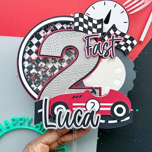 Two Fast Race Car Cake Topper | Fast One Party Decor | Fast One | Two ...
