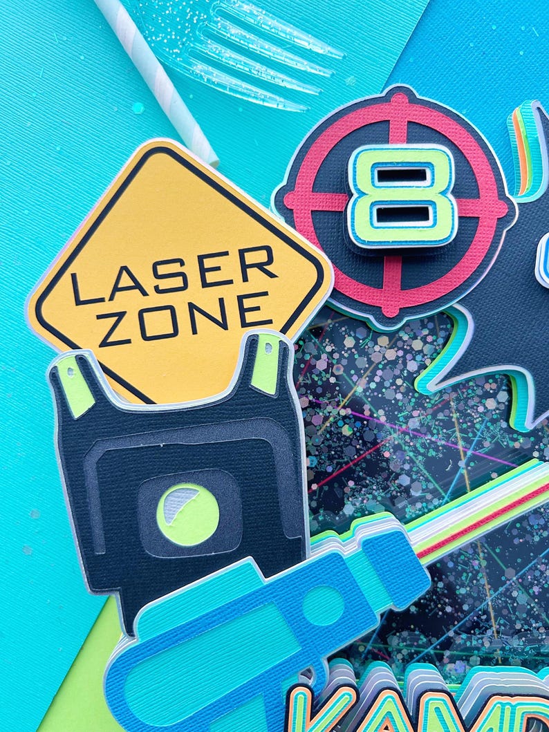 Laser Tag Cake Topper | Laser Game Birthday Cake Topper | Level up ...