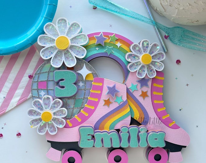 Roller Skating Cake Topper Lets Roll Rolling Into Party Decorations ...