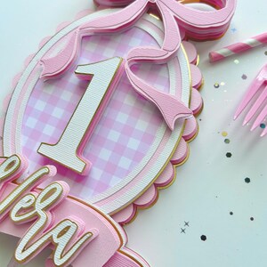 Coquette Cake Topper | Bowtiful One Birthday | Pink Bow Birthday Party ...