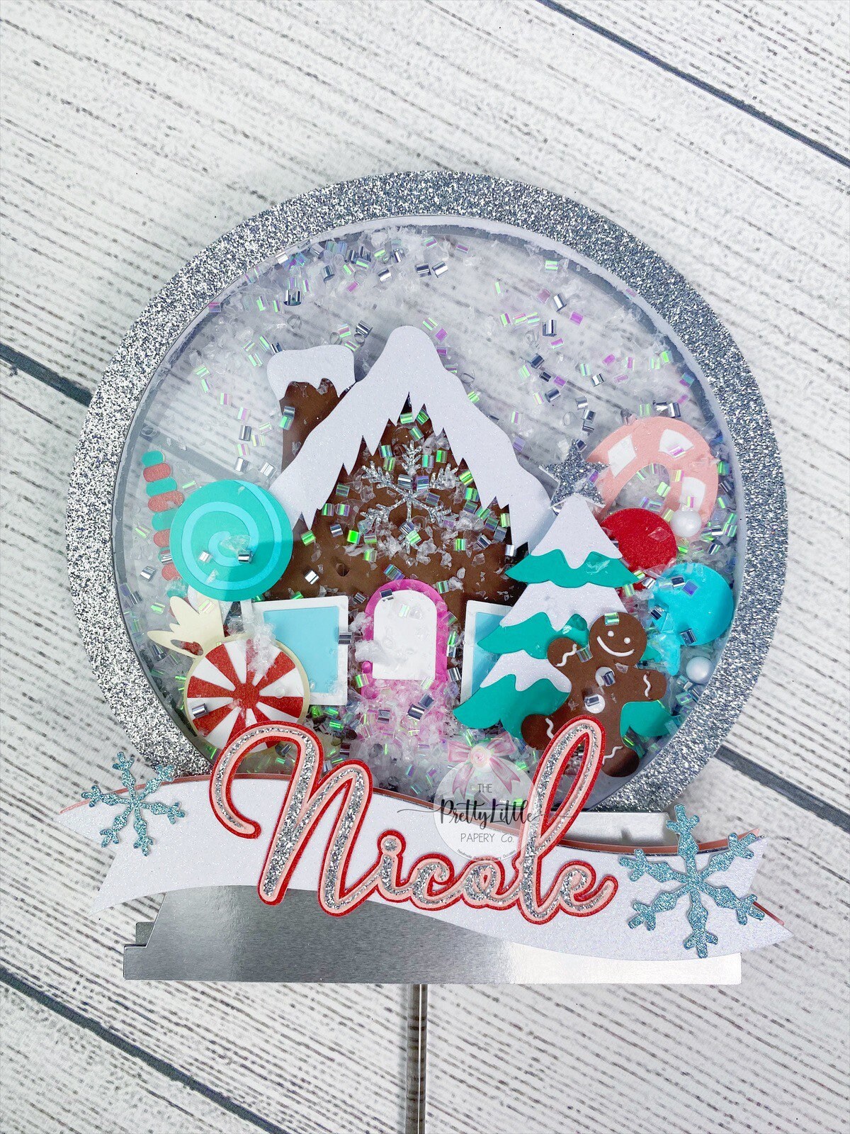 Snow Globe Christmas Shake Cake Topper | Christmas Party Cake Topper ...