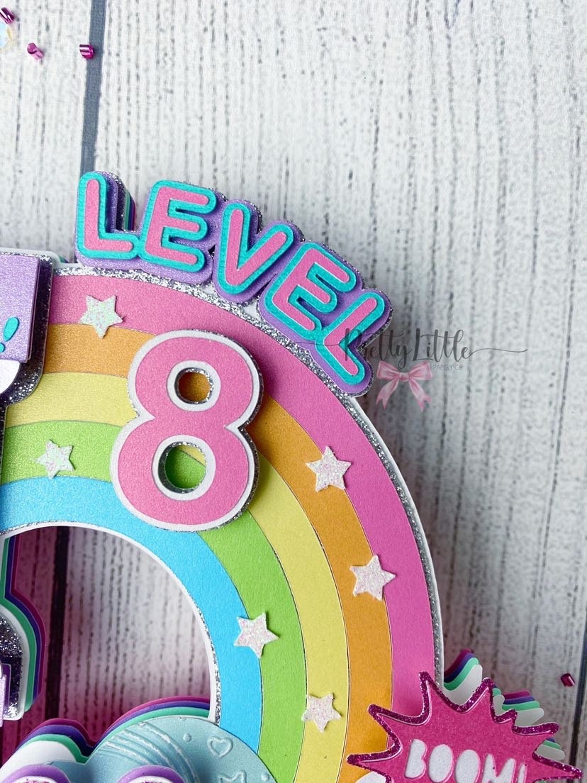 Video Game Cake Topper Girl Arcade Game Girl Gamer Video - Etsy