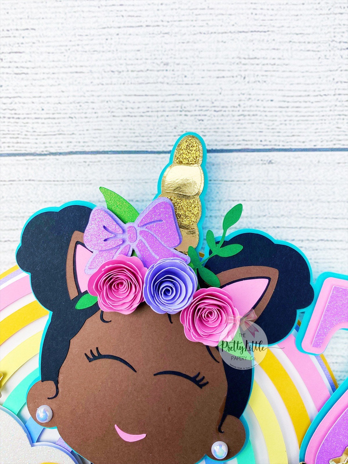 Afro Puff Girl Unicorn Cake Topper | Two-nicorn Birthday | Unicorn ...