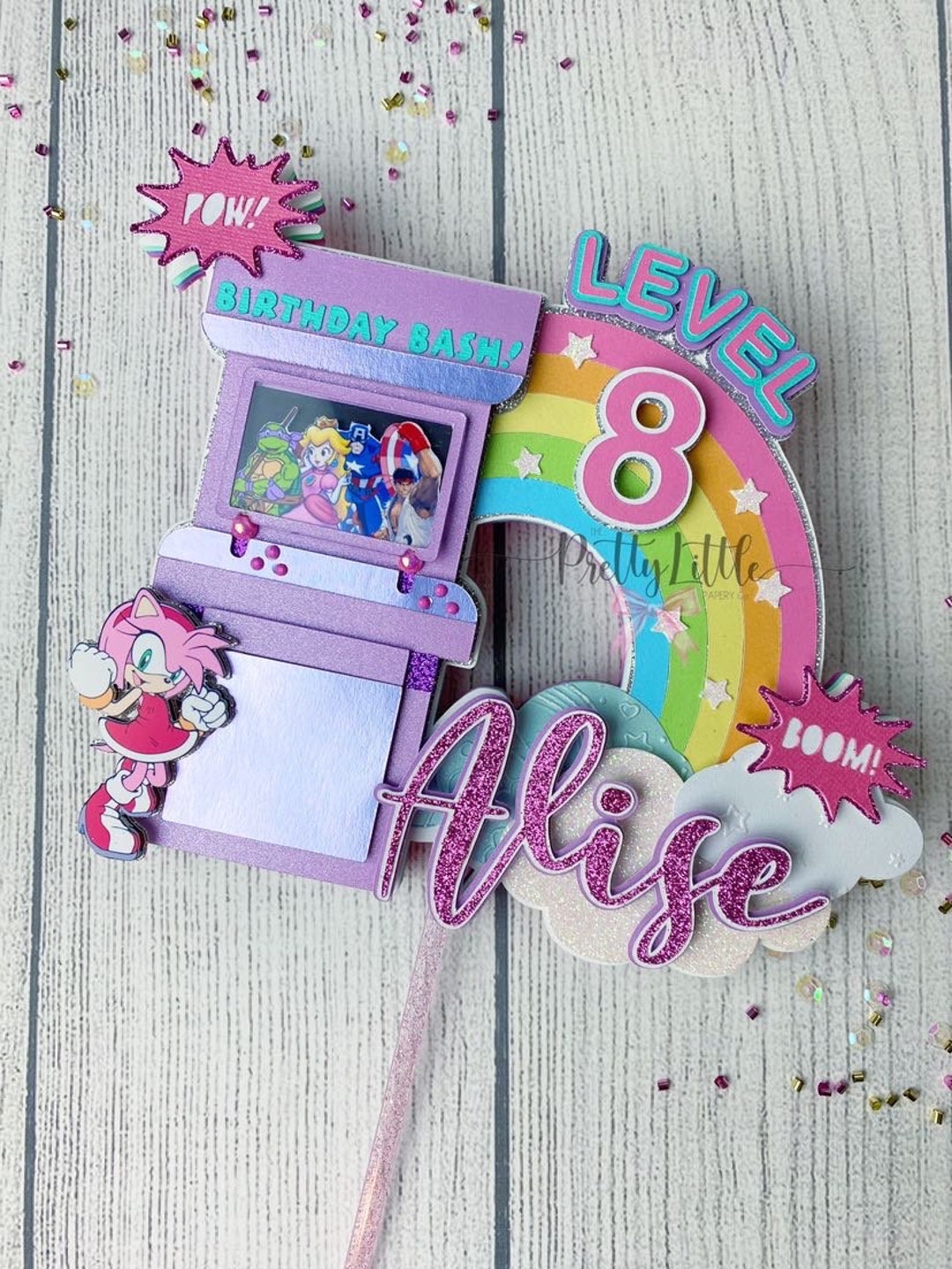 Video Game Cake Topper Girl Arcade Game Girl Gamer Video - Etsy