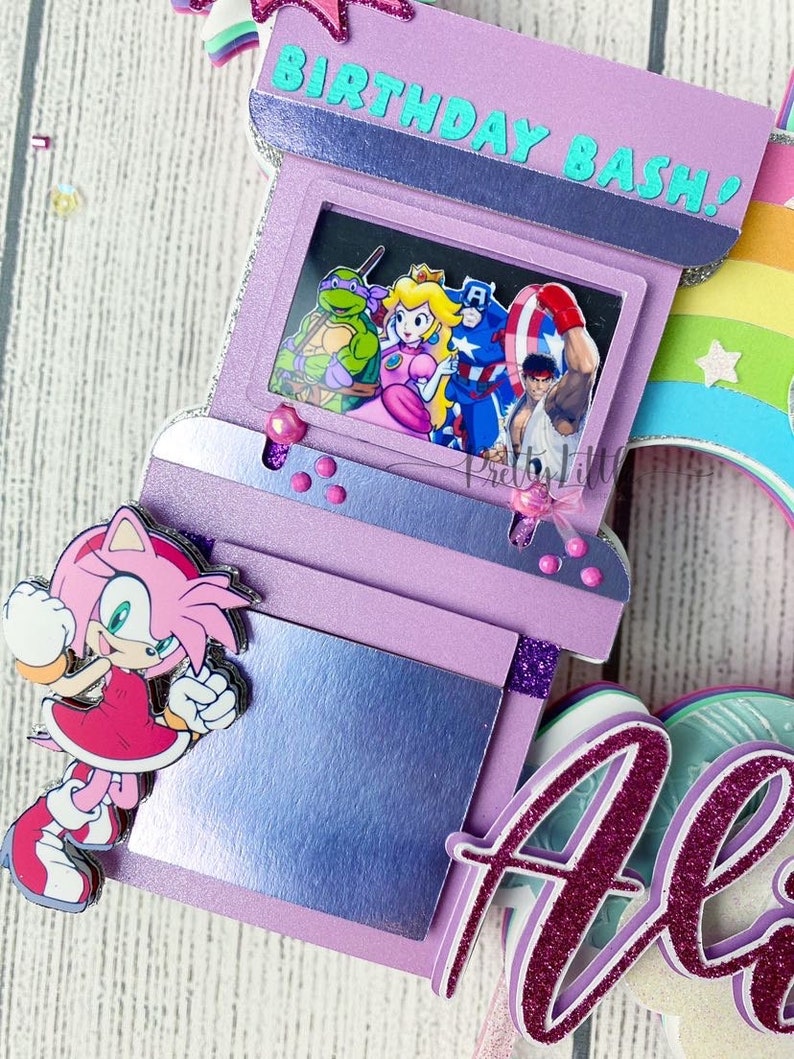 Video Game Cake Topper Girl Arcade Game Girl Gamer Video - Etsy