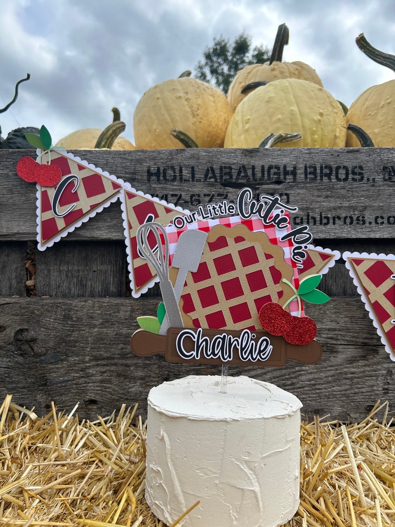 Our Little Cutie Pie Cupcake Toppers | Sweet One Fall Birthday Party ...