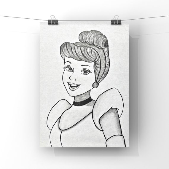 Cinderella Pencil Drawing