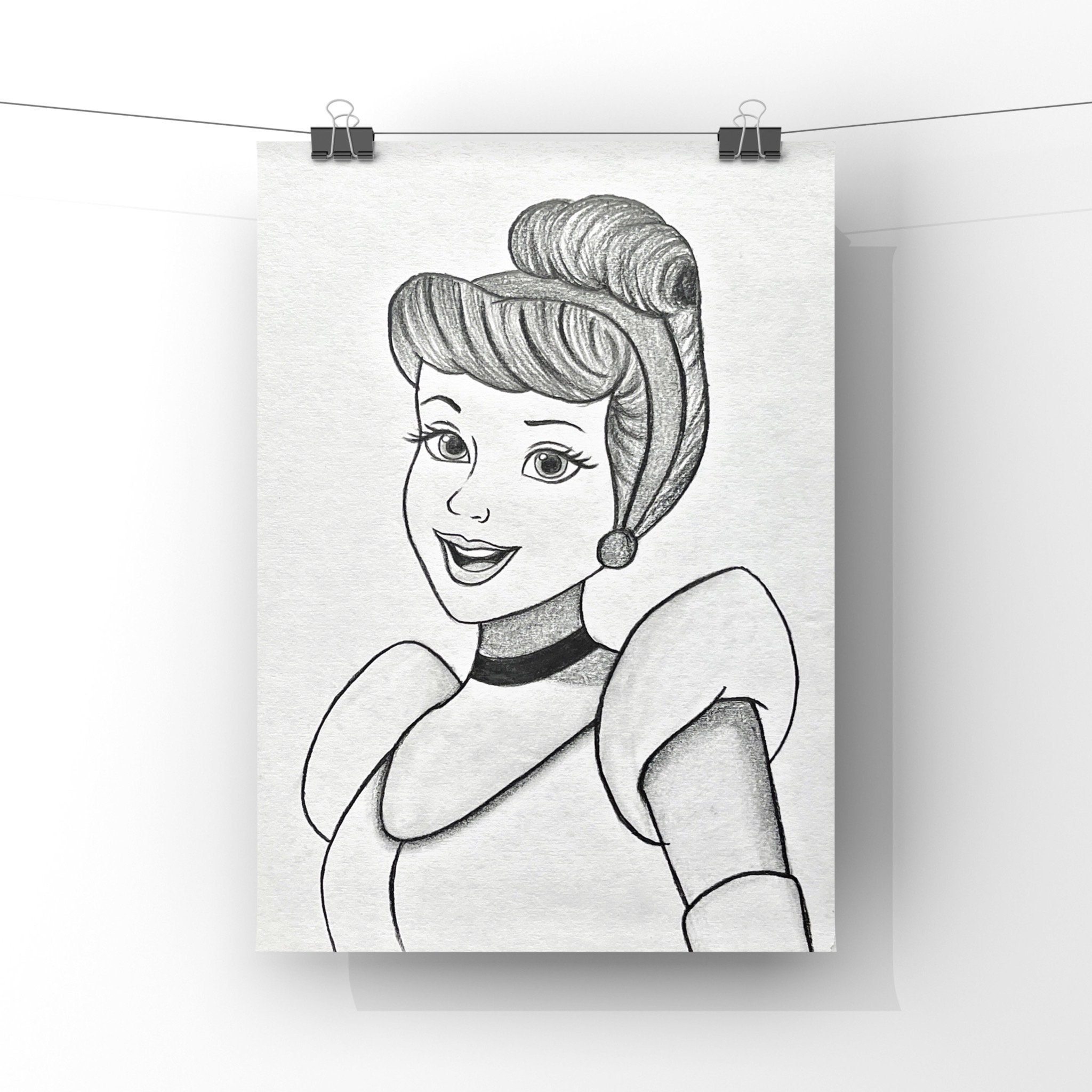 Cinderella Pencil Drawing