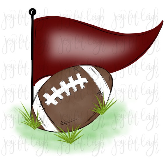 Maroon Pennant Flag Football PNG Sublimation Printable | Etsy