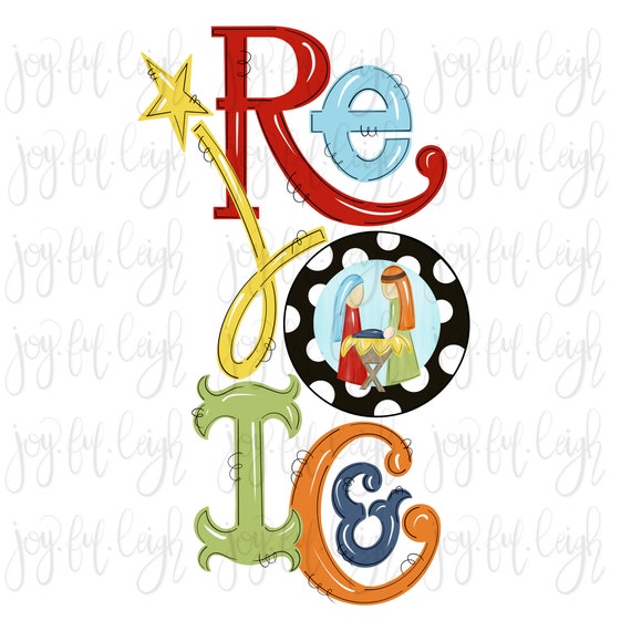Rejoice Typography Manger Scene PNG Sublimation Printable - Etsy