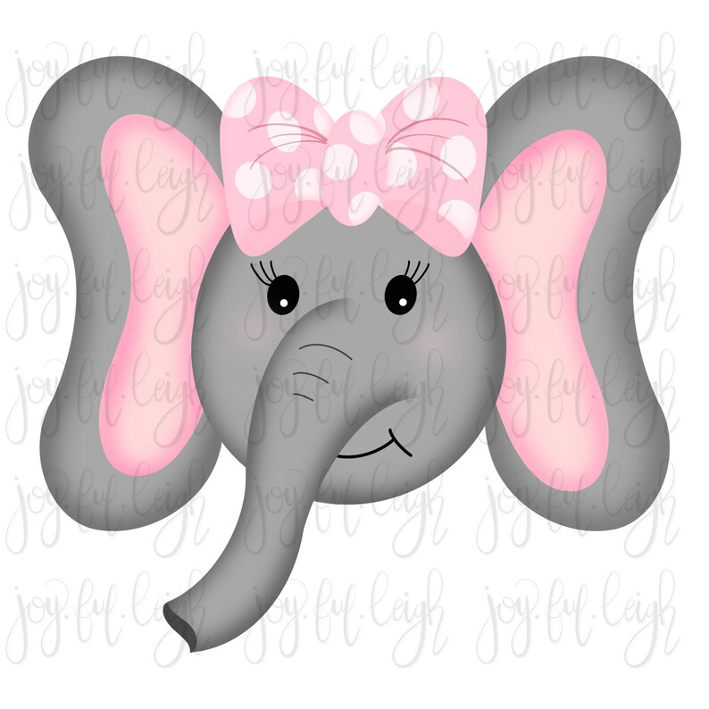 Elephant With Bow PNG Sublimation Heat Transfer Printable - Etsy