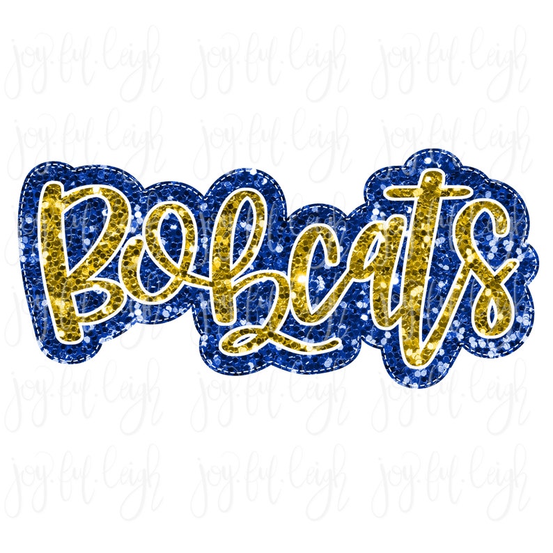 Glitter Bobcats Stacked Faux Applique PNG - Etsy