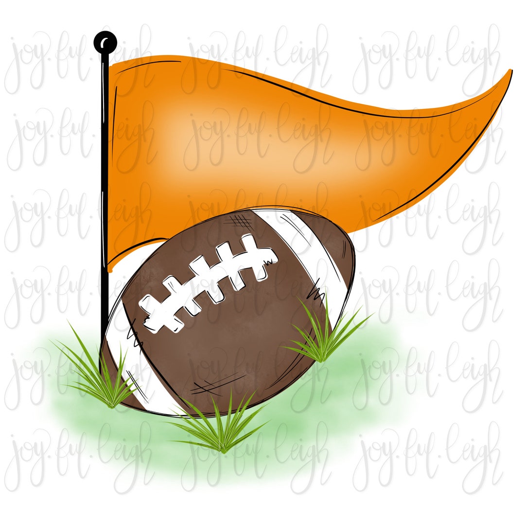 Orange Pennant Flag Football PNG Sublimation Printable Transfer - Etsy