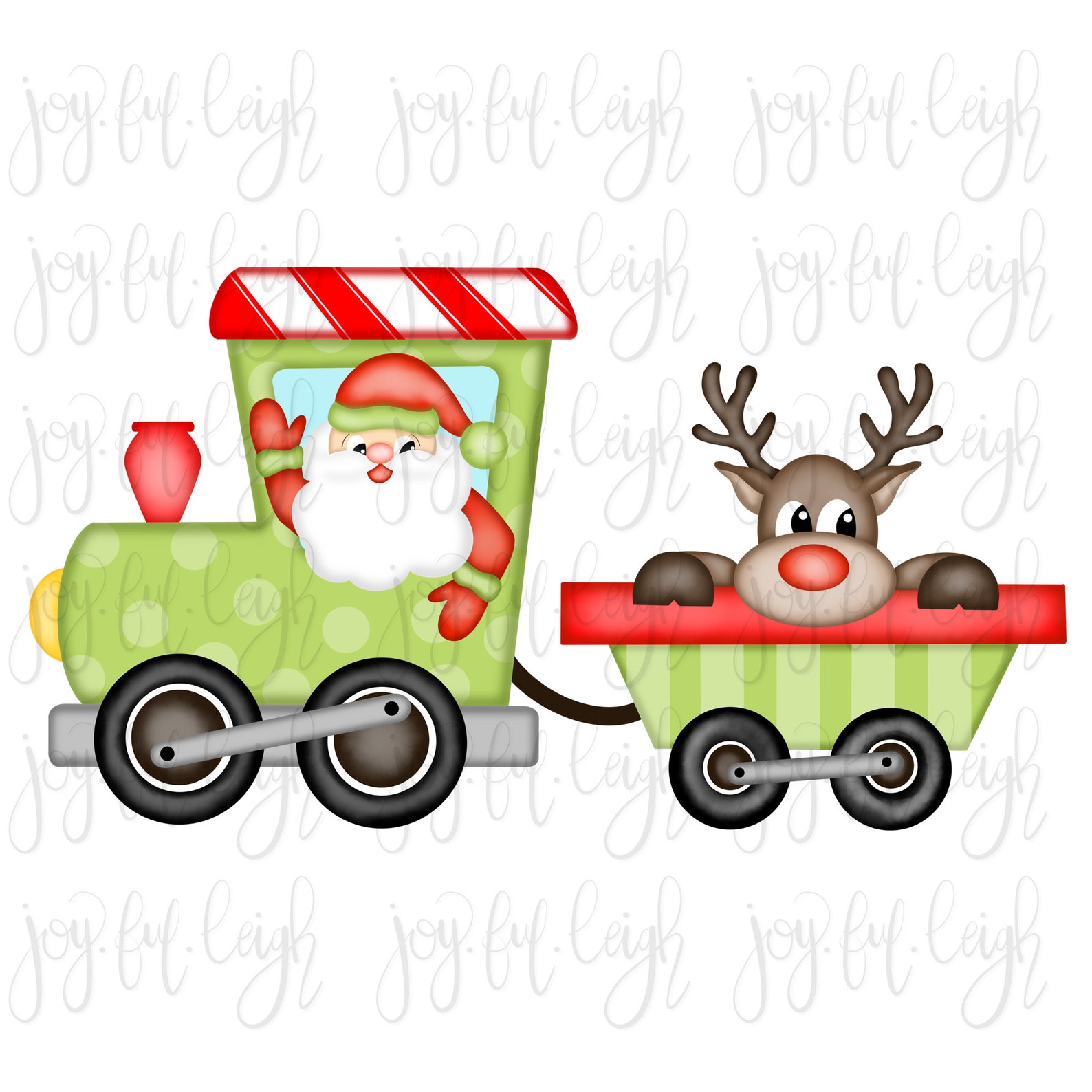 Santa Christmas Train With Reindeer PNG Sublimation Printable - Etsy