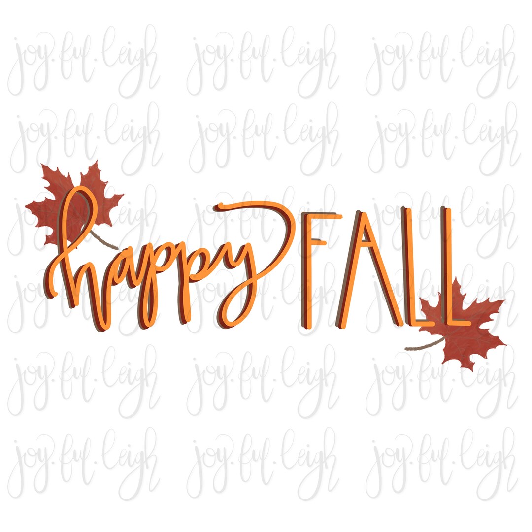 Happy Fall Leaves PNG - Etsy