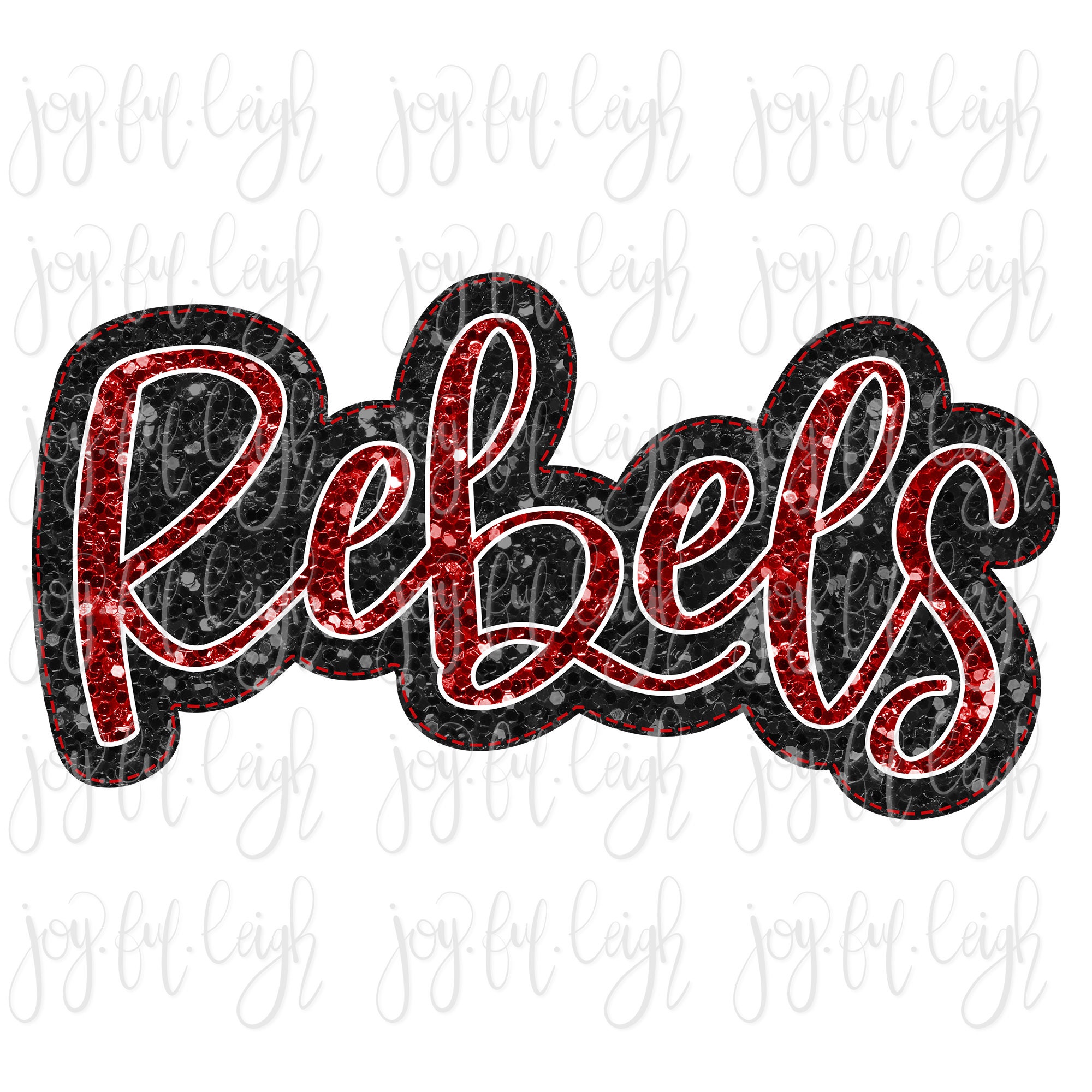 Glitter Rebels, Double Stack Mascot, Faux Applique, PNG, Printable ...