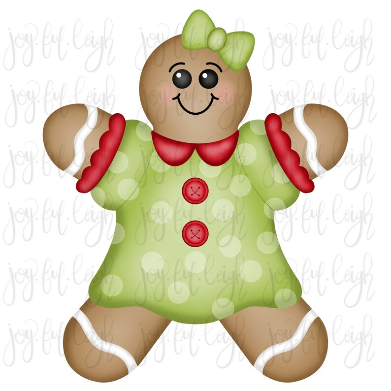 Gingerbread Girl PNG - Etsy