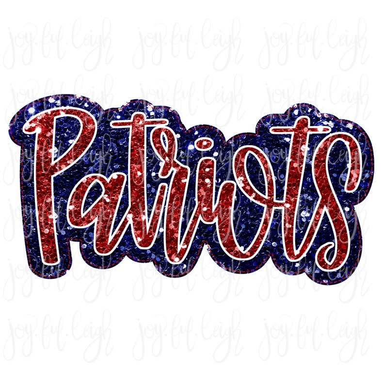Glitter Patriots Stacked Mascot Faux Applique PNG - Etsy