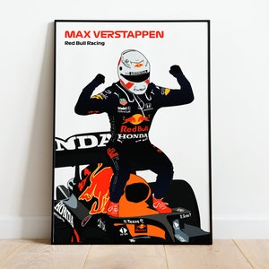 Max Verstappen F1 Red Bull Racing | Illustration Vector Minimalistic ...