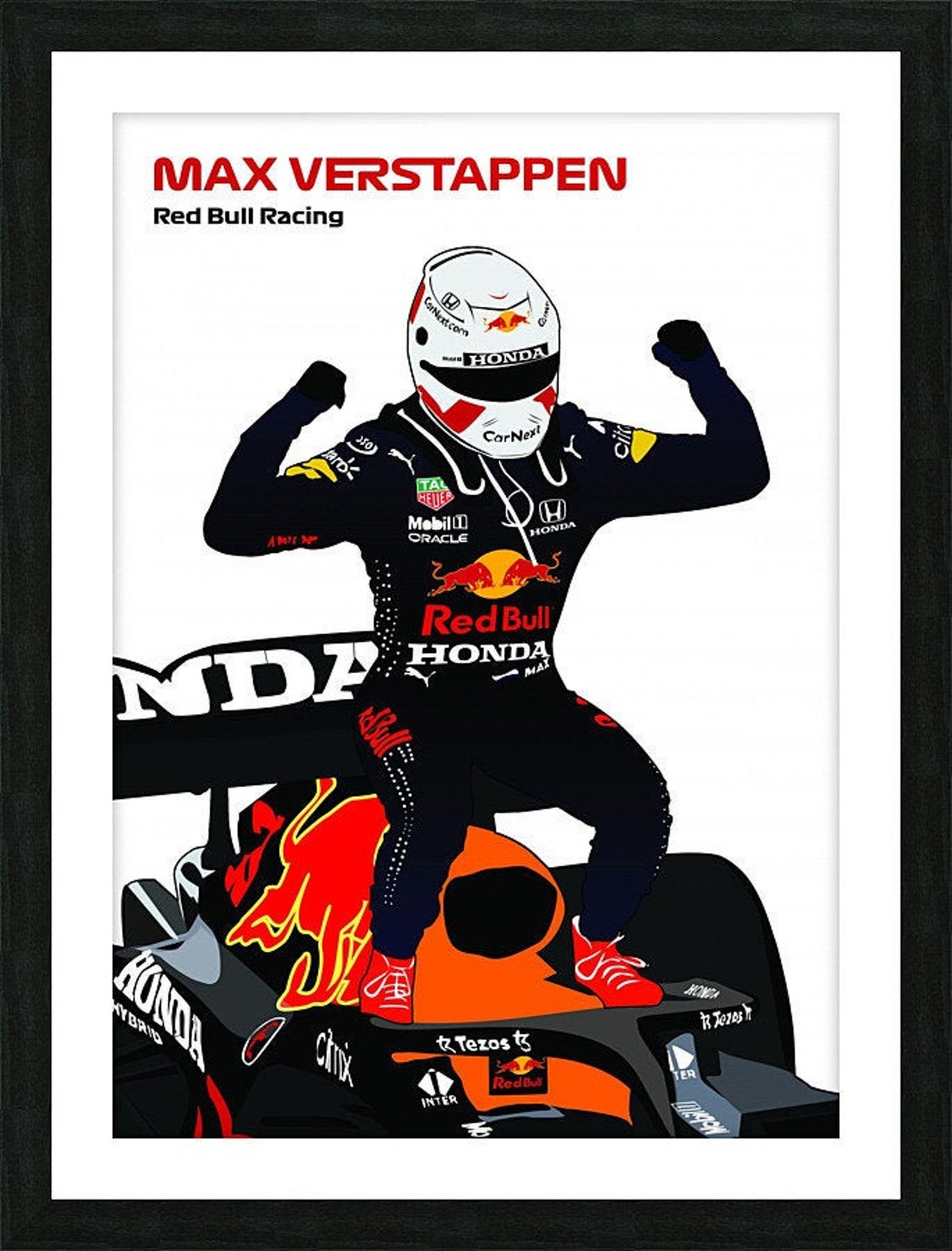 Max Verstappen F1 Red Bull Racing Illustration Vector - Etsy