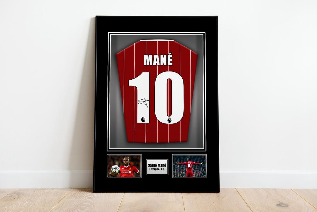 SADIO MANE Liverpool F.C. Signed Football Shirt Print 2 Wall Art Poster ...