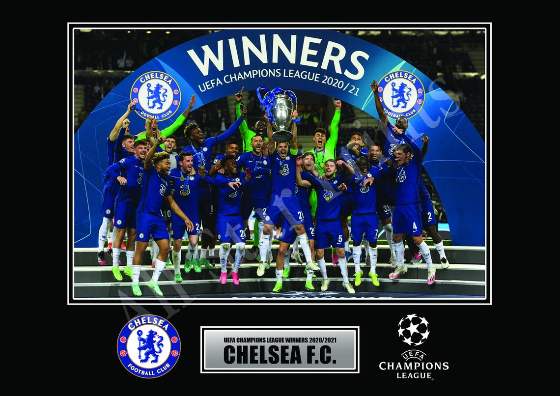 Chelsea F.C. UEFA Champions League Winners 2021 Poster Art | Etsy
