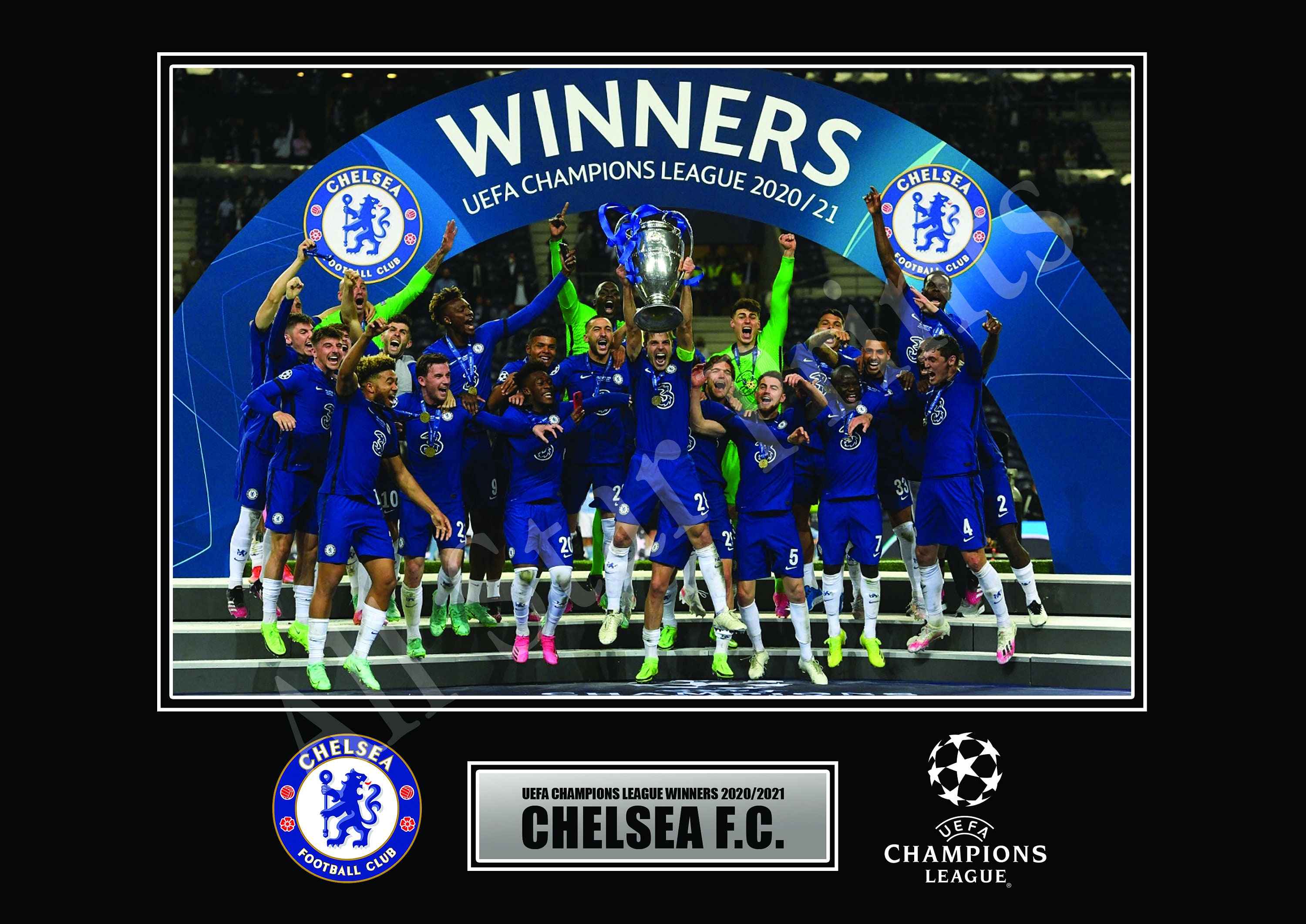 Chelsea F.C. UEFA Champions League Winners 2021 Poster Art | Etsy