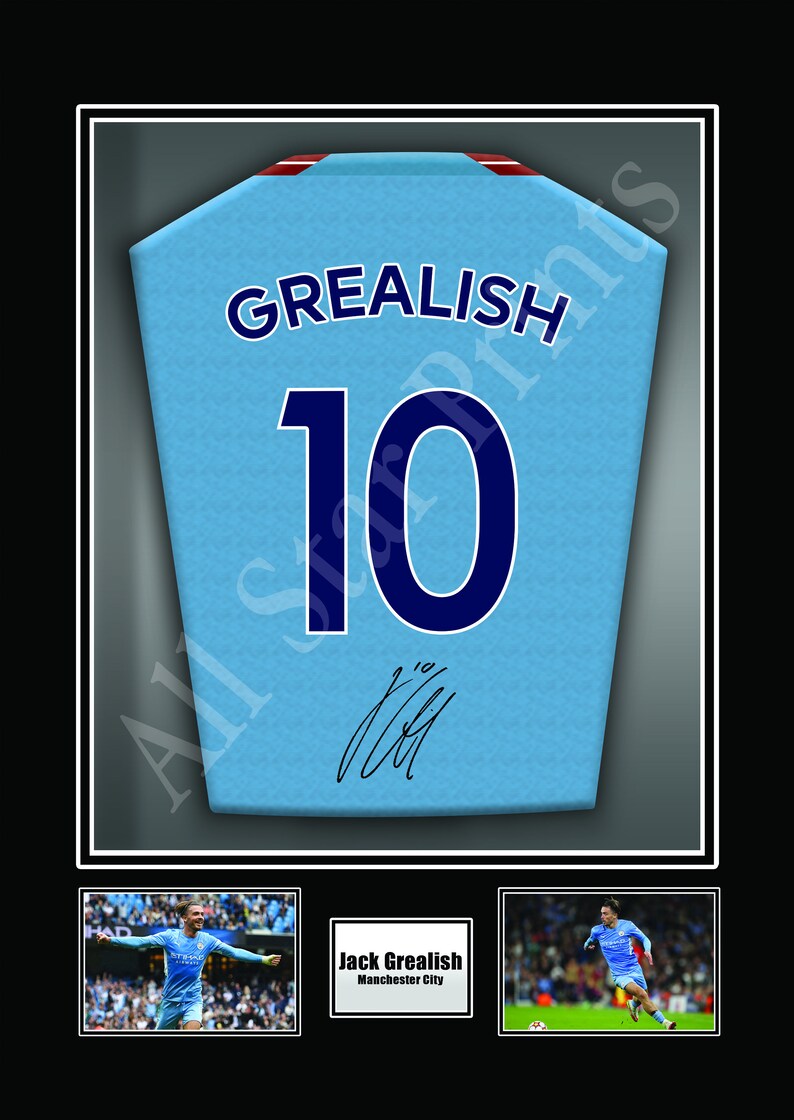 JACK GREALISH Manchester City Signed Football Shirt Print - Etsy