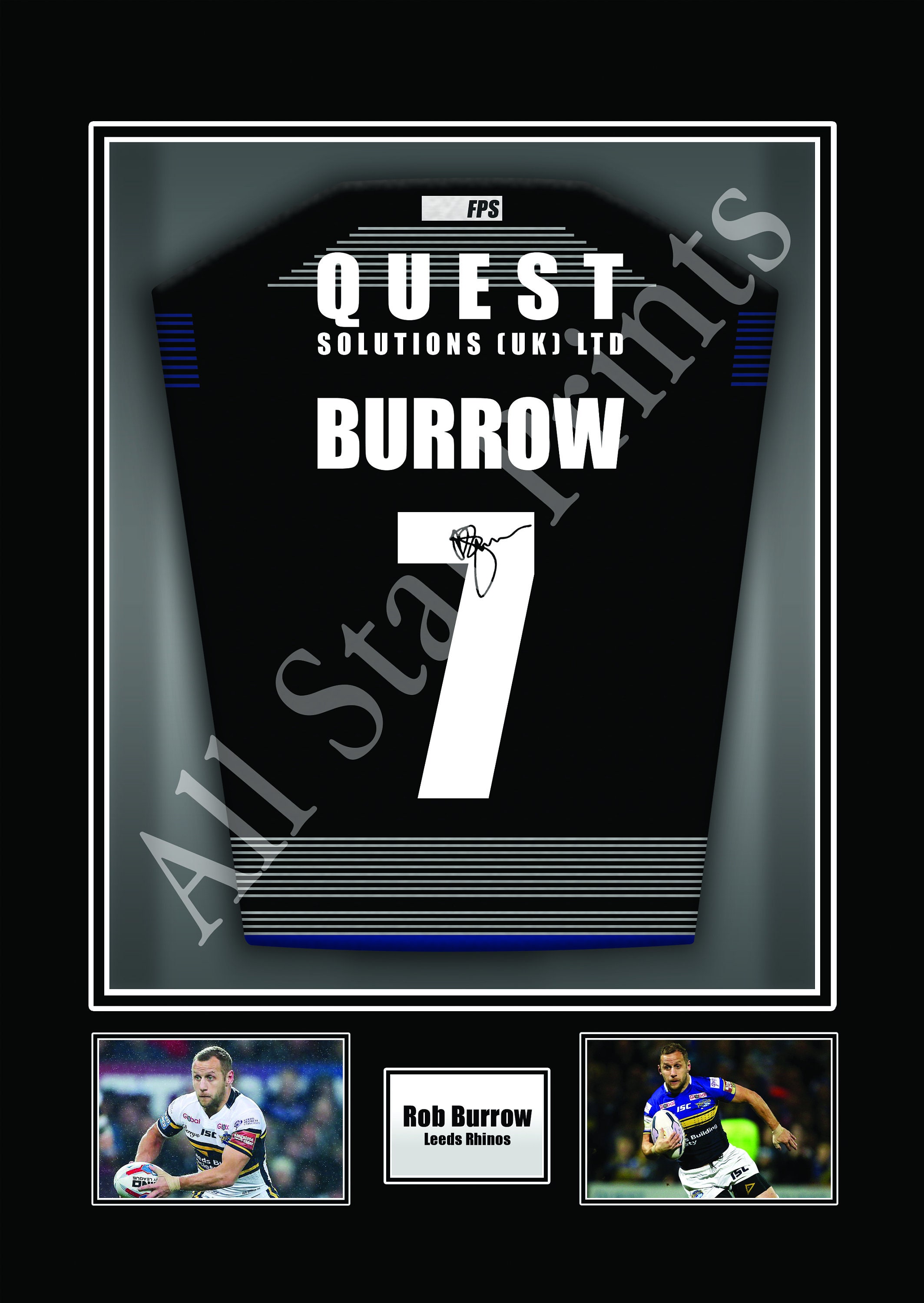 Rob Burrow - Leeds Rhinos Rugby League Legend Signed Autographed Shirt ...