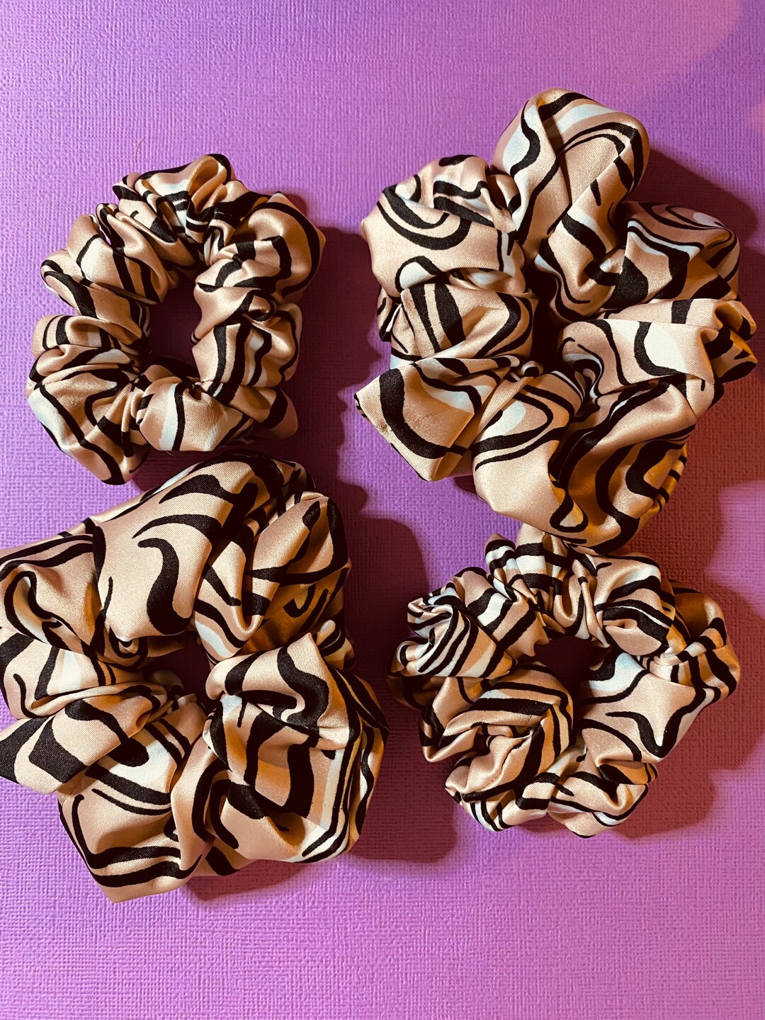 Satin Scrunchies, Silky Satin, Satin Tiger Queen Scrunchies, Smooth ...