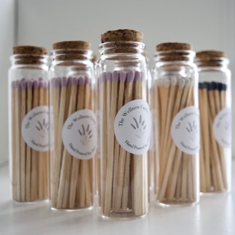 Long Luxury Coloured Matches in a Jar Safety Matches Matches | Etsy