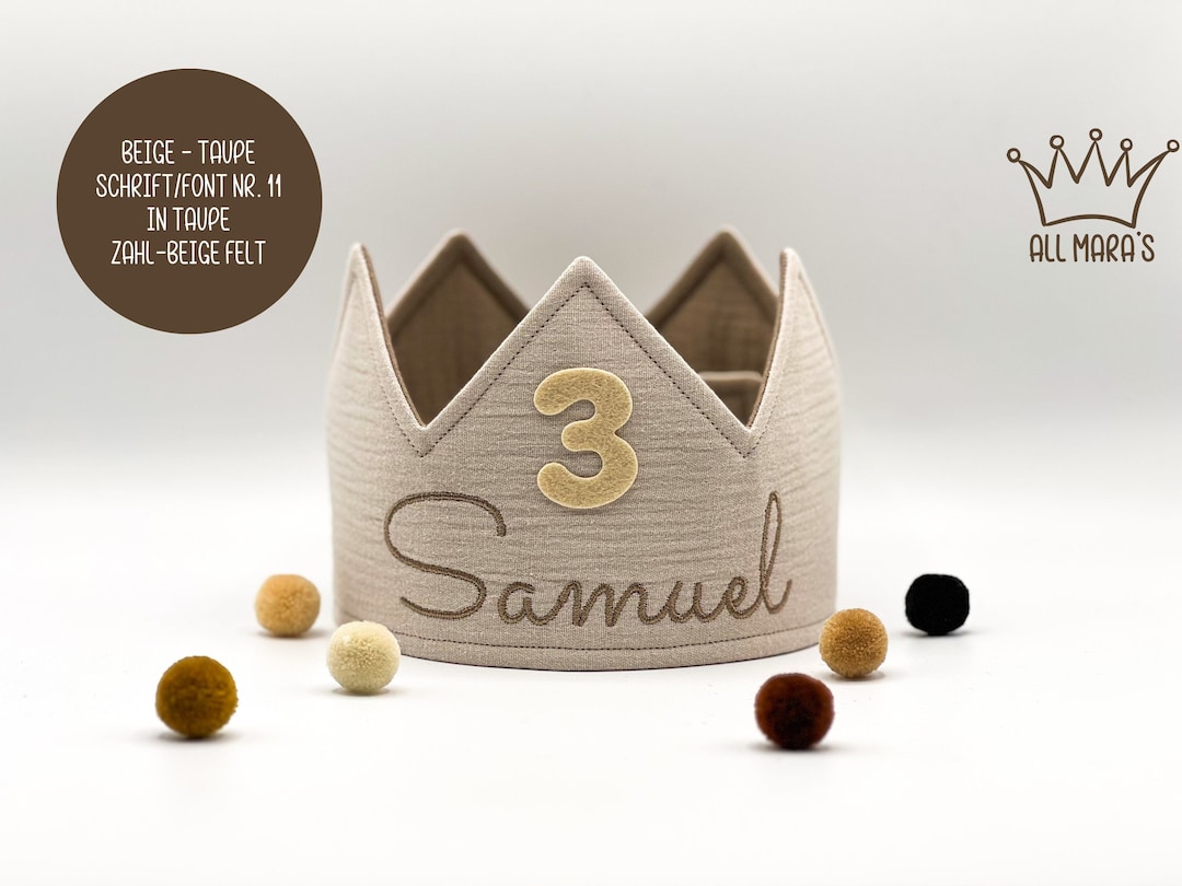 Children's Birthday Party Cloth Crown, Kids Birthday Crown, Cotton ...