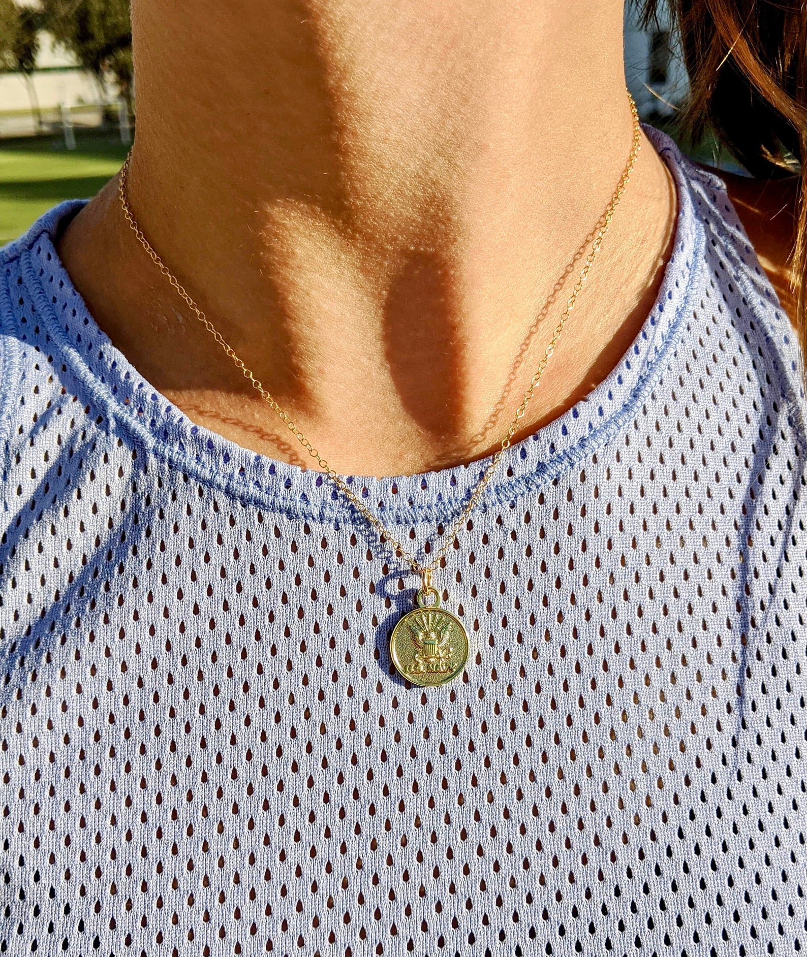 Navy Logo Pendant Necklace - Etsy