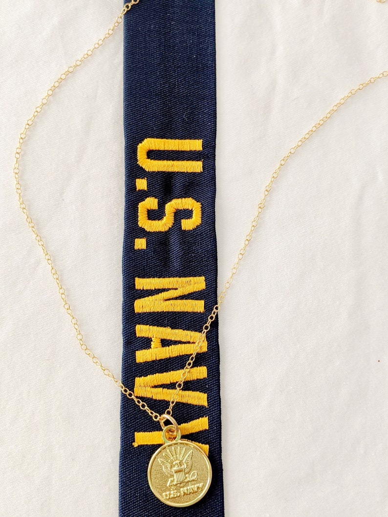 Navy Logo Pendant Necklace - Etsy