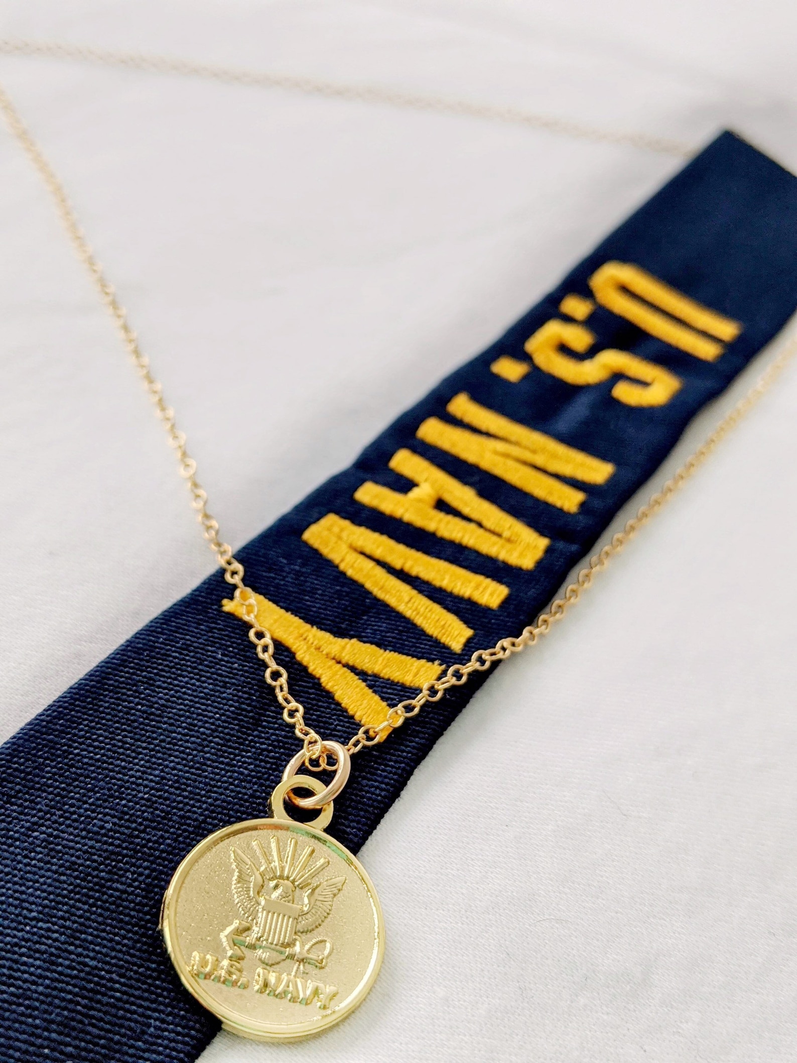 Navy Logo Pendant Necklace - Etsy