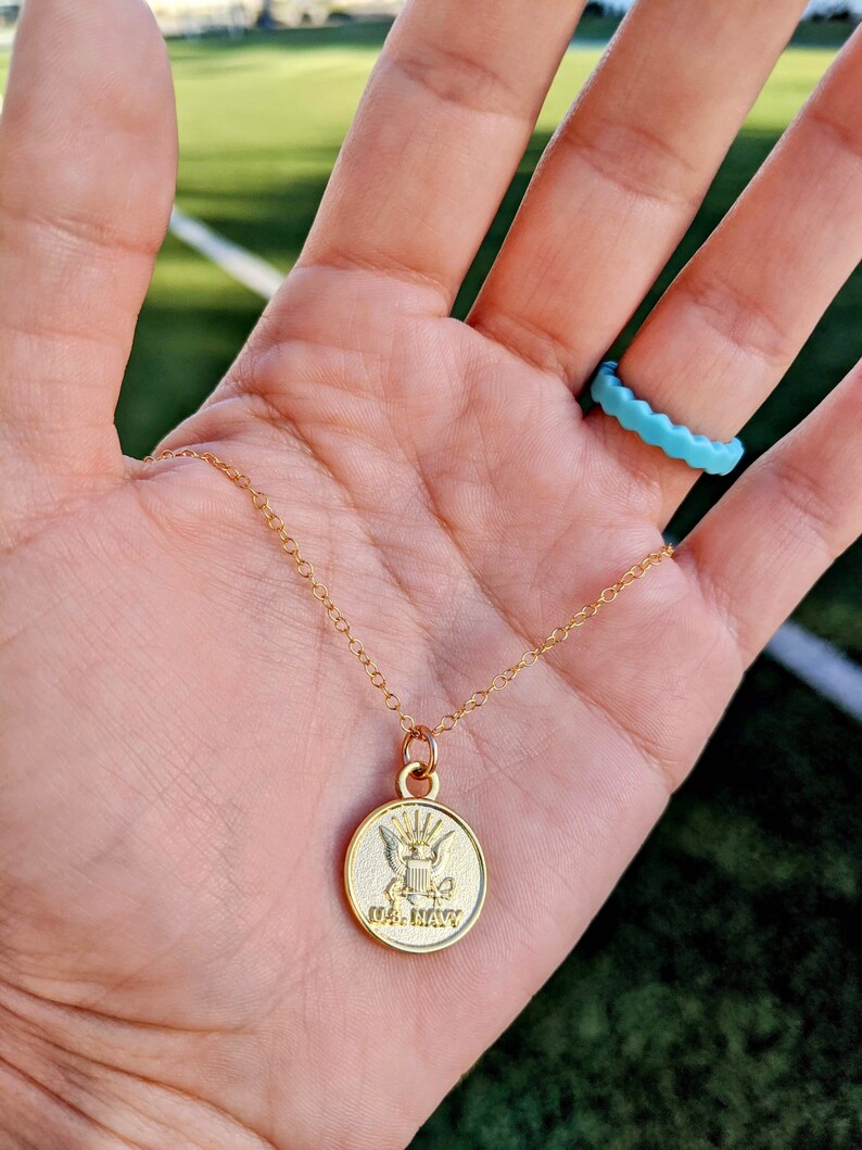 Navy Logo Pendant Necklace - Etsy