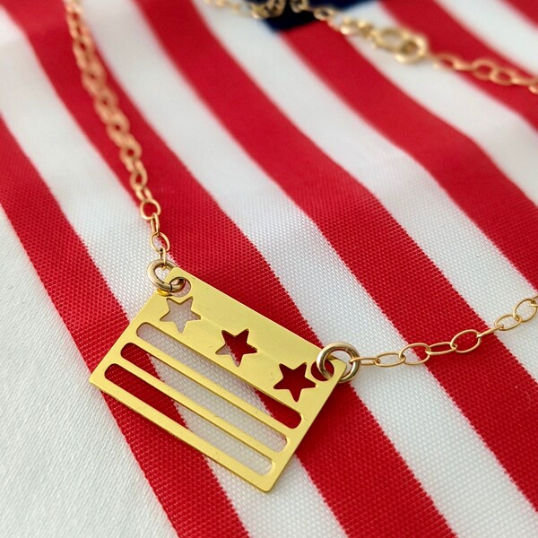 Us Flag Necklace - Etsy