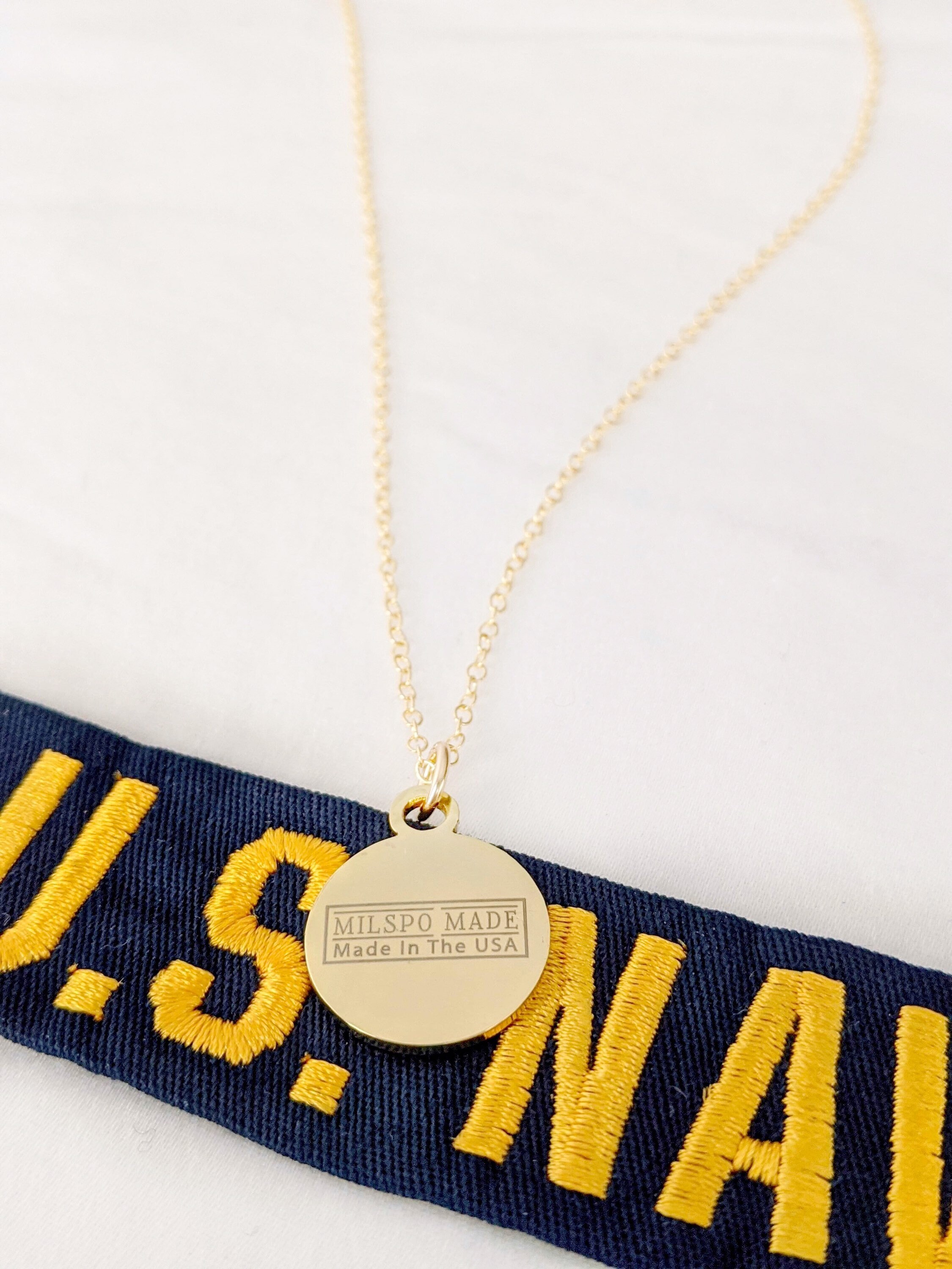Navy Logo Pendant Necklace - Etsy