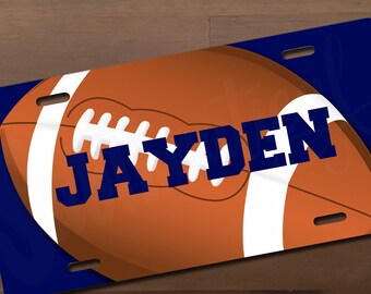 Custom Football ANY TEXT License Plate Personalized Football Auto Tag ...