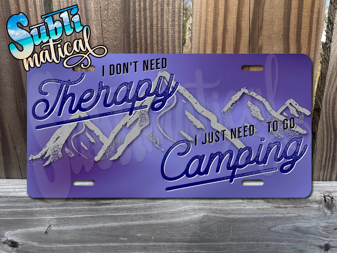 Camping Therapy License Plate, Customize Your Vehicle, Camping, Hiking ...