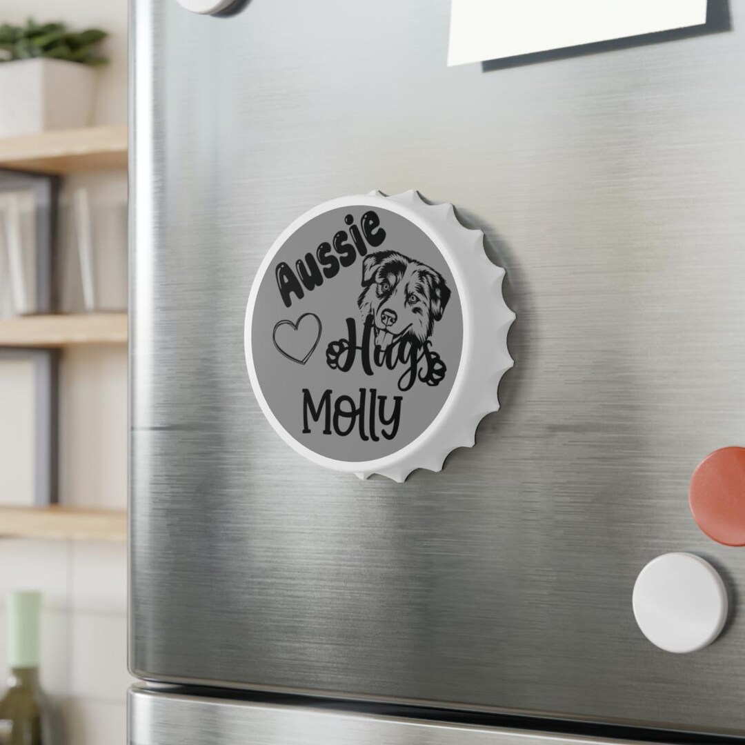Personalized Aussie Hugs Bottle Opener | Australian Shepherd - Etsy