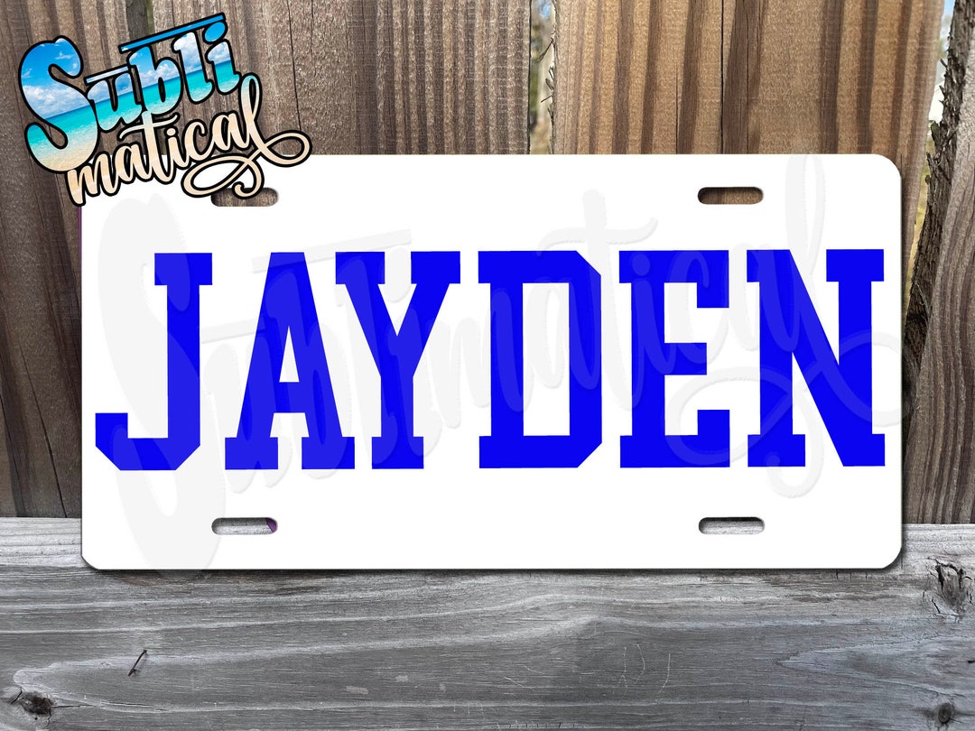 Masculine Personalized License Plate, White Background, Customize Your ...