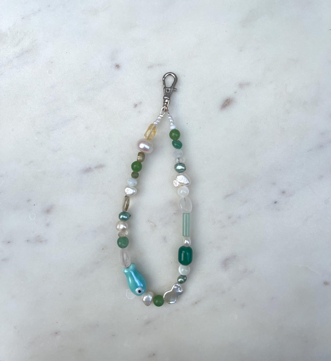 Bag Charm Beaded Bag Charm Chunky Bag Chain Green Bag Charm Pearl Bag ...